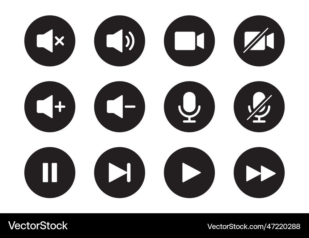 Audio Control Icons - Play Pause Stop Lizenzfreier Vektor