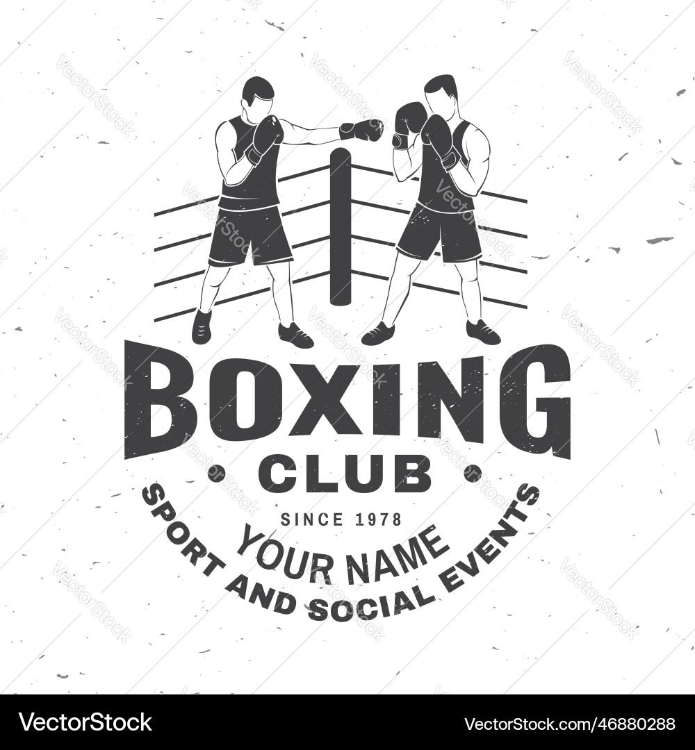 Boxing club badge logo design Royalty Free Vector Image