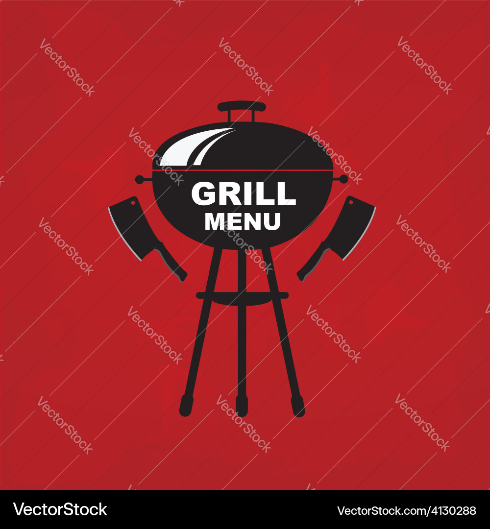 Cafe menu grill template design Royalty Free Vector Image