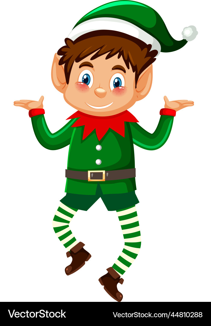 Christmas elf cartoon character Royalty Free Vector Image