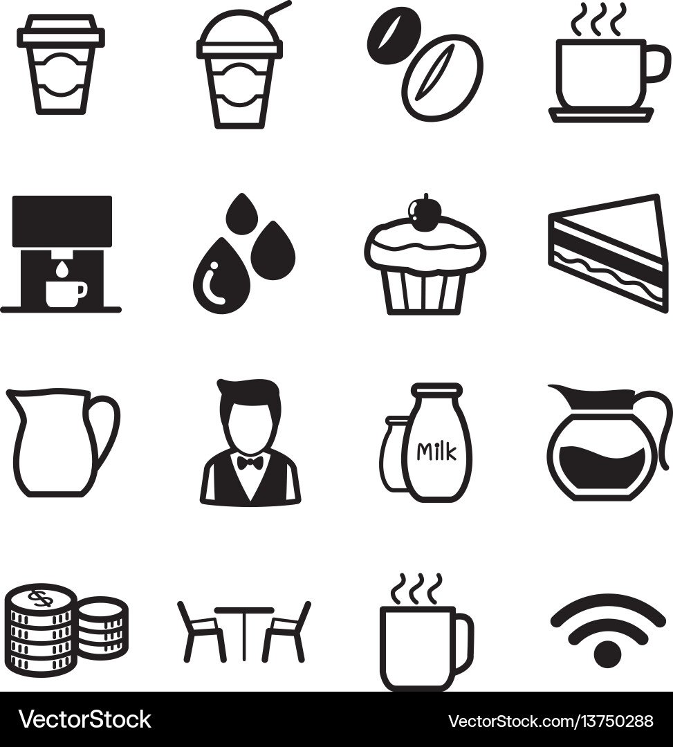 Coffee shop icons set Royalty Free Vector Image