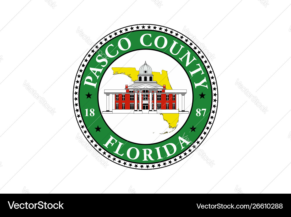 Flag pasco county in florida usa Royalty Free Vector Image