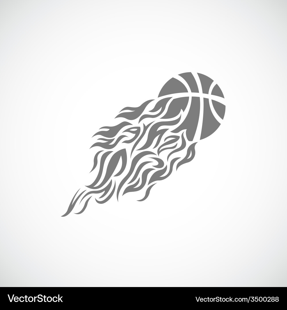 Flaming basketball Royalty Free Vector Image - VectorStock