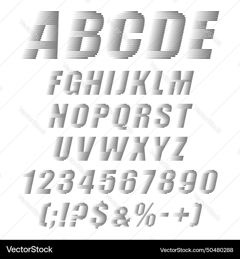 Flying alphabet letters numbers and signs Vector Image