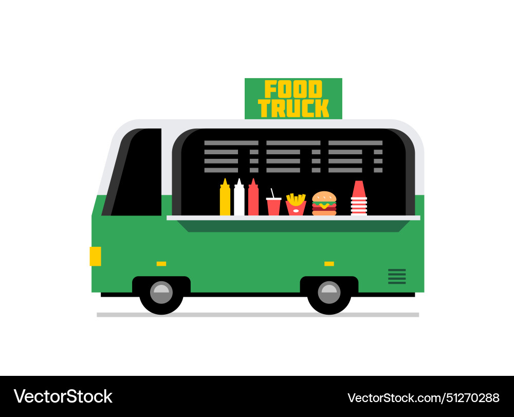 Food truck Royalty Free Vector Image - VectorStock