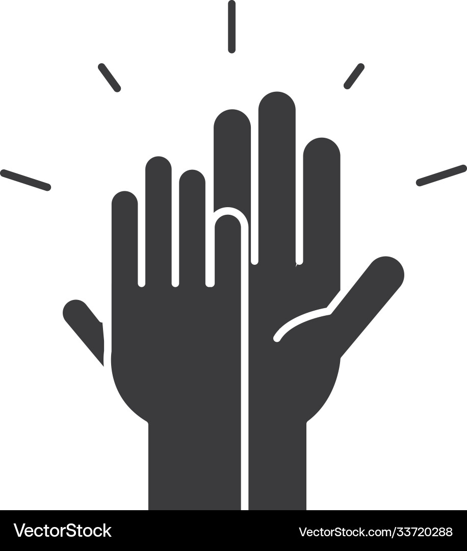 Hands together collaboration community Royalty Free Vector