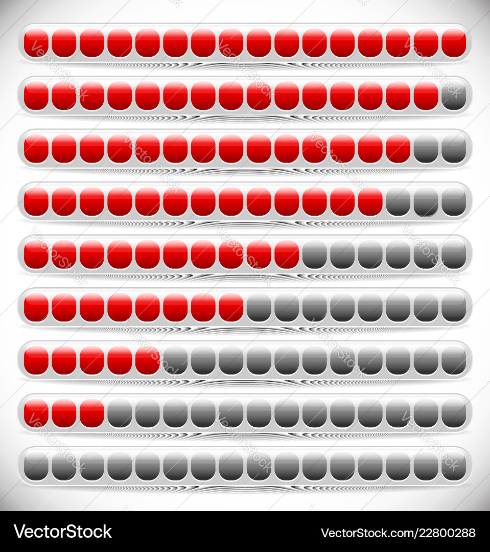 Horizontal progress loading bars steps phases Vector Image
