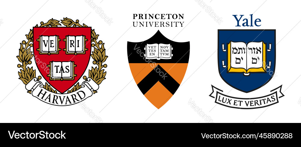 Ivy League University Logos Royalty Free Vector Image