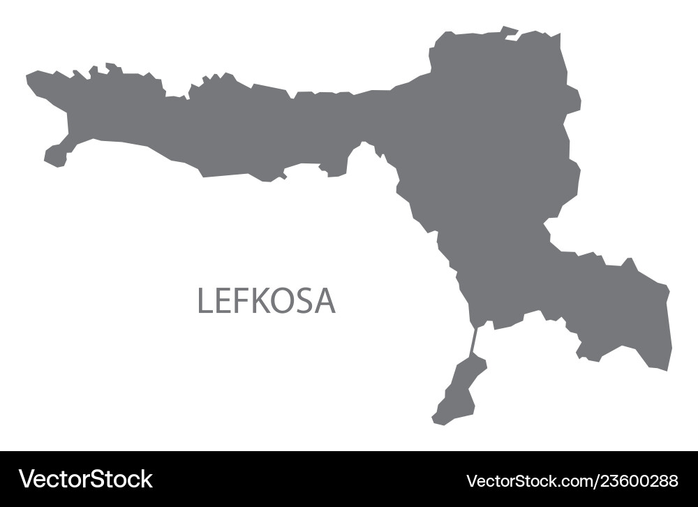 Lefkosa northern cyprus map grey Royalty Free Vector Image