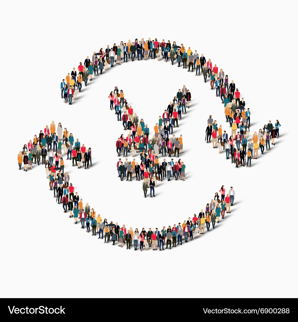 People exchange currency yuan Royalty Free Vector Image