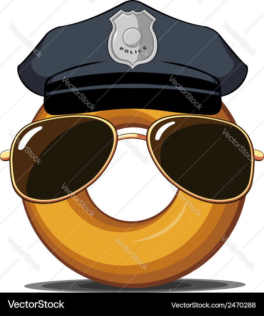 Police donut Royalty Free Vector Image - VectorStock