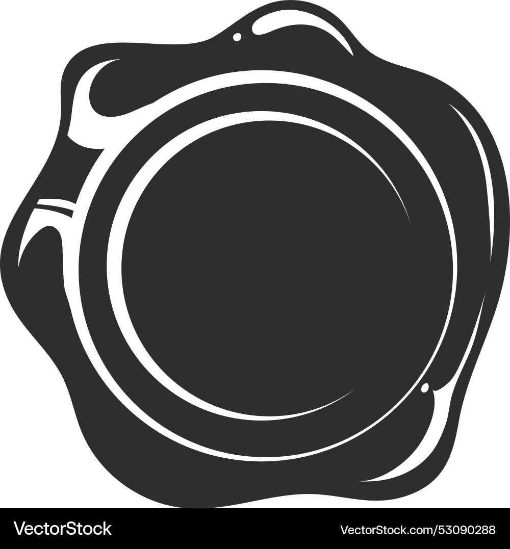 Retro seal black icon postal wax stamp Royalty Free Vector