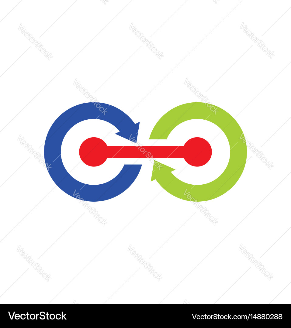 Round connection technology logo Royalty Free Vector Image