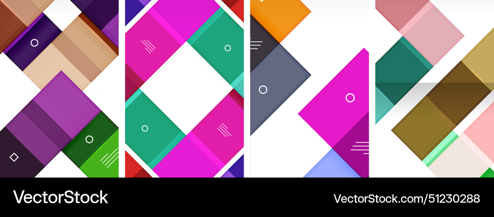 Square abstract poster set Royalty Free Vector Image