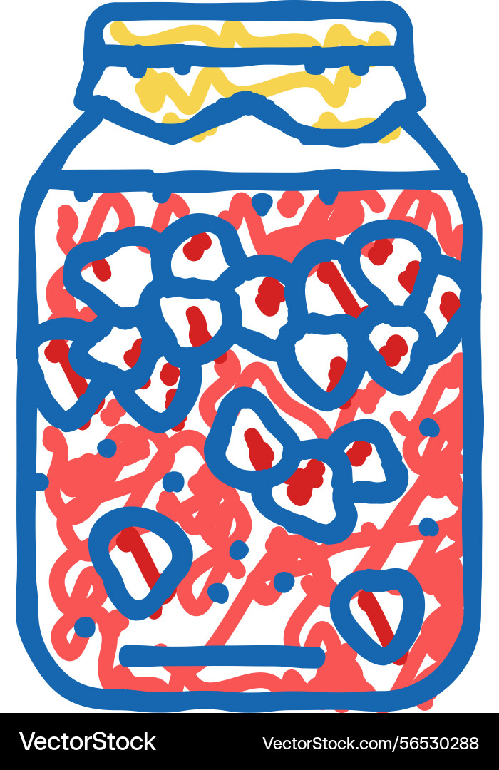 Strawberry compote icon doodle Royalty Free Vector Image