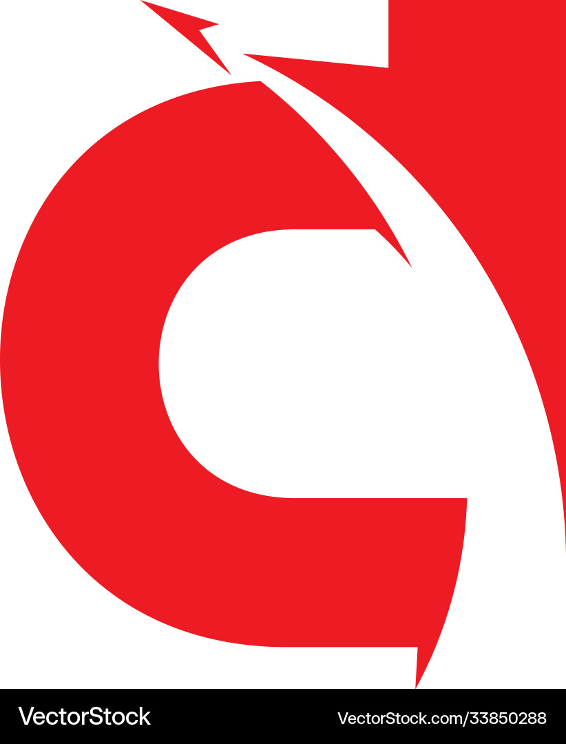 Symbol letter c d motion rocket arrow Royalty Free Vector