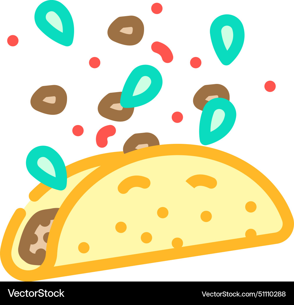 Taco fast food color icon Royalty Free Vector Image