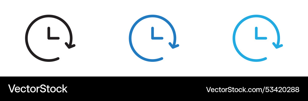 Time forward icon thin line Royalty Free Vector Image