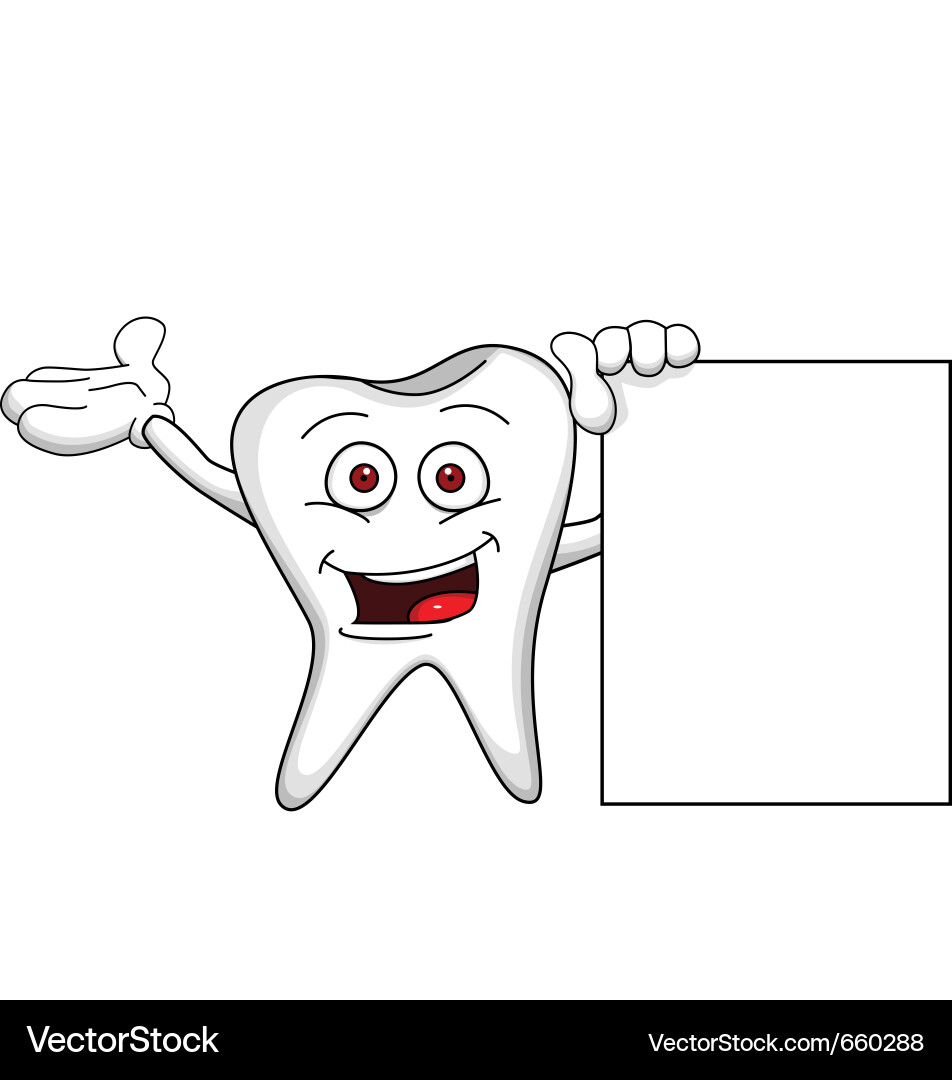 Tooth with blank sign Royalty Free Vector Image