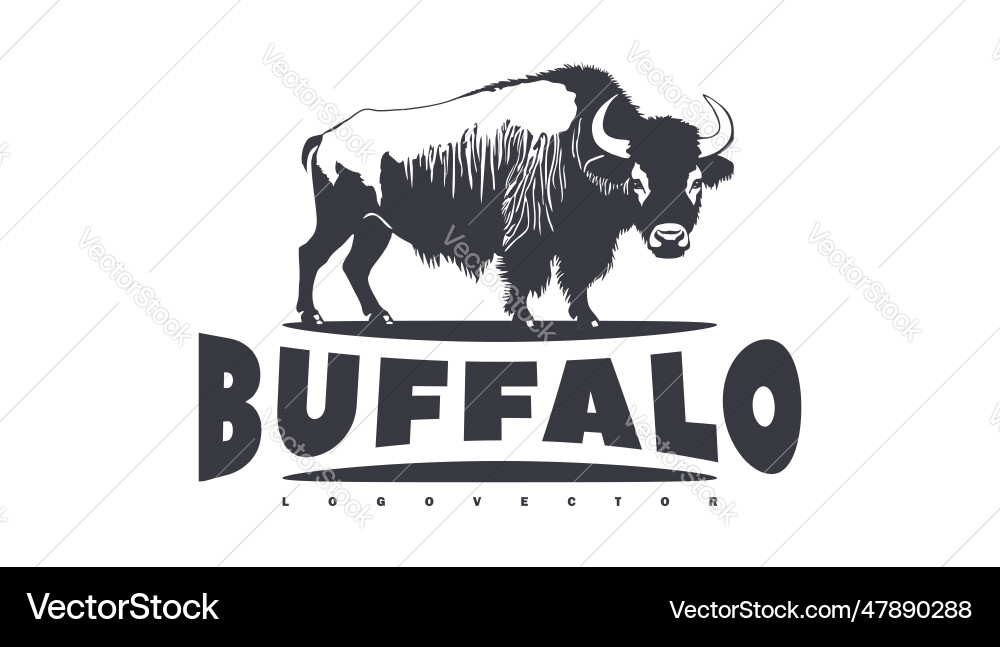 Standing Buffalo Logo Black Bison Logo