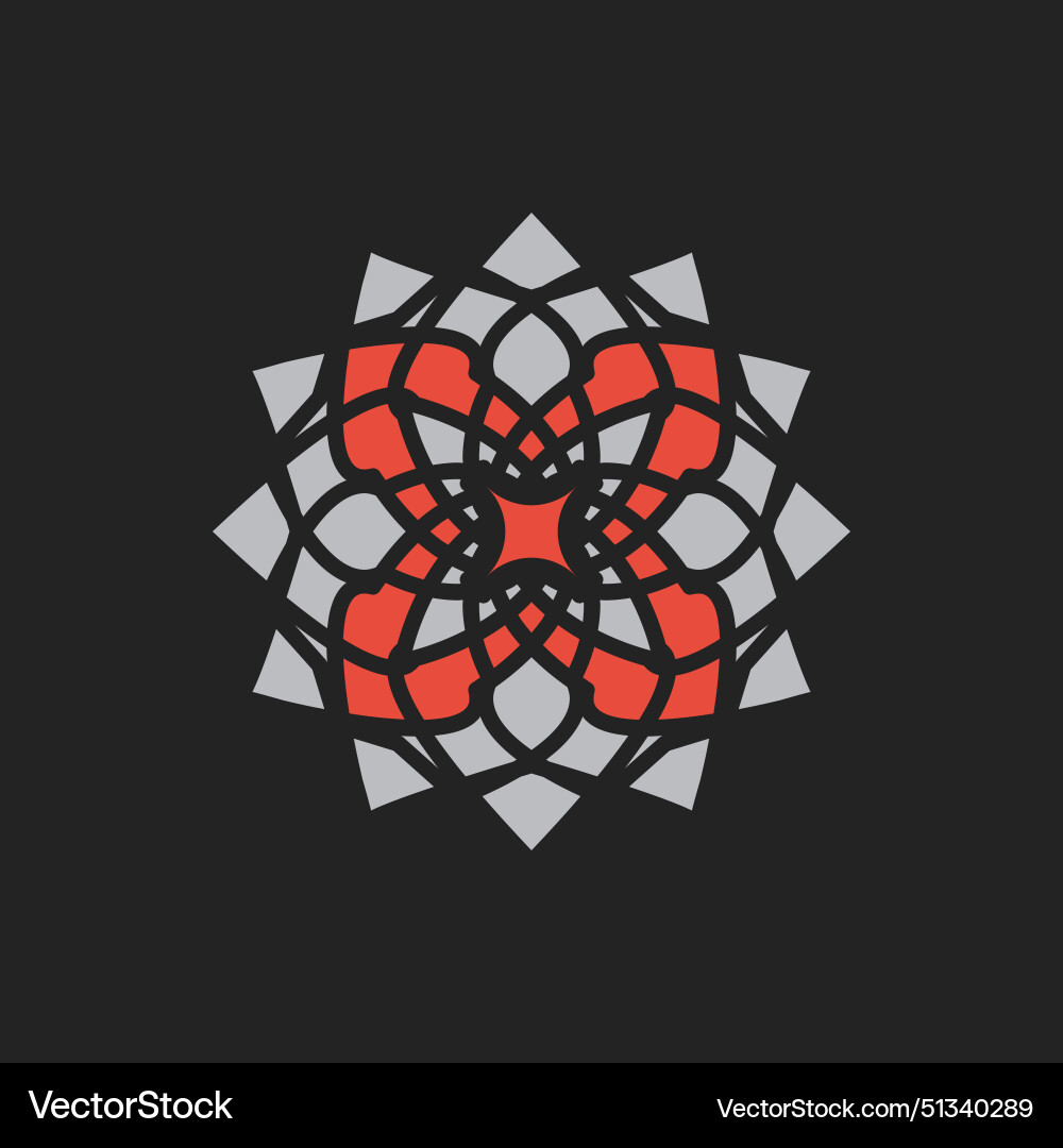 Arabic circular geometric emblem Royalty Free Vector Image