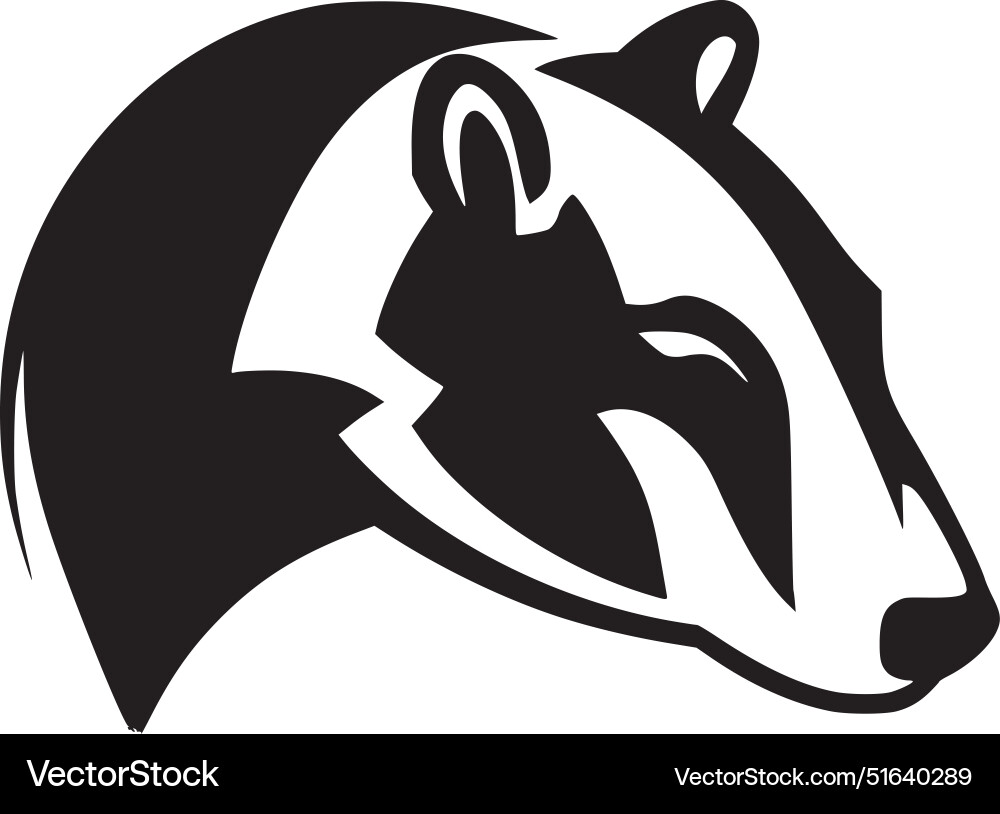 Badger - black and white isolated icon Royalty Free Vector