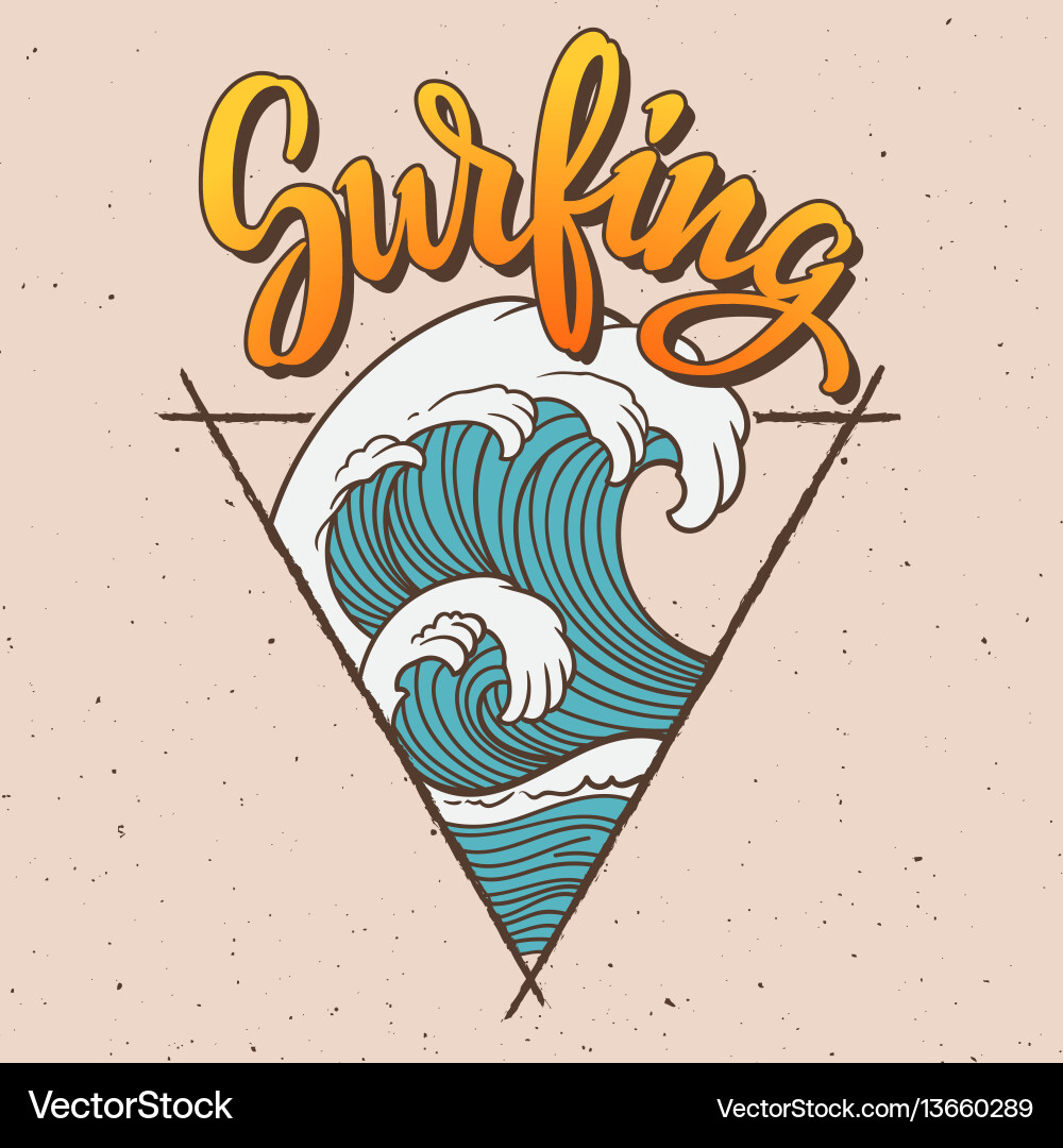 Big wave surfing Royalty Free Vector Image - VectorStock