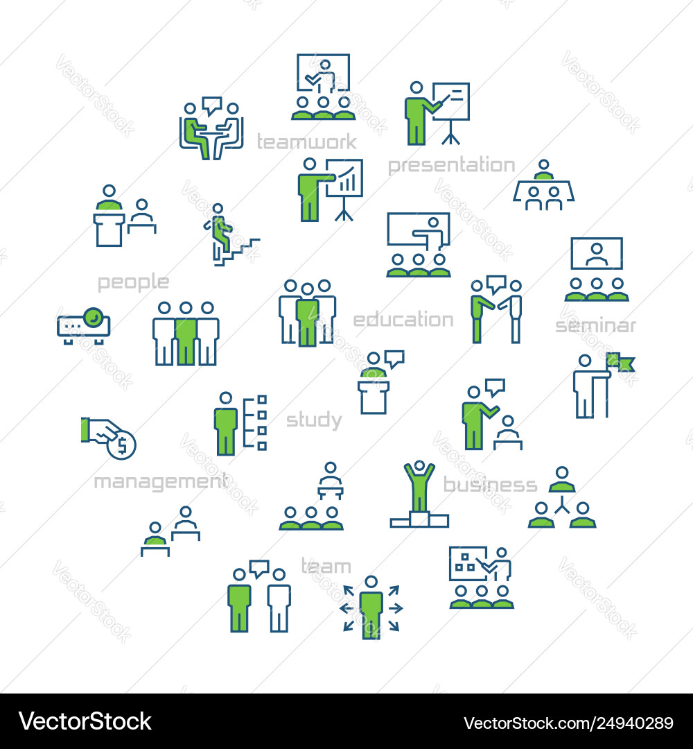 Business peoplepresentationtraining icon Vector Image