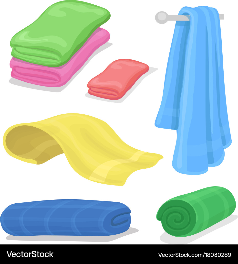 Colorful Folded Towels Set Royalty Free Vector Image