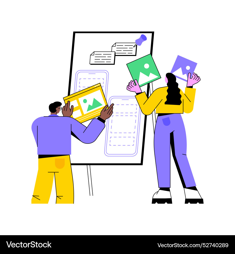 Game development planning isolated cartoon Vector Image