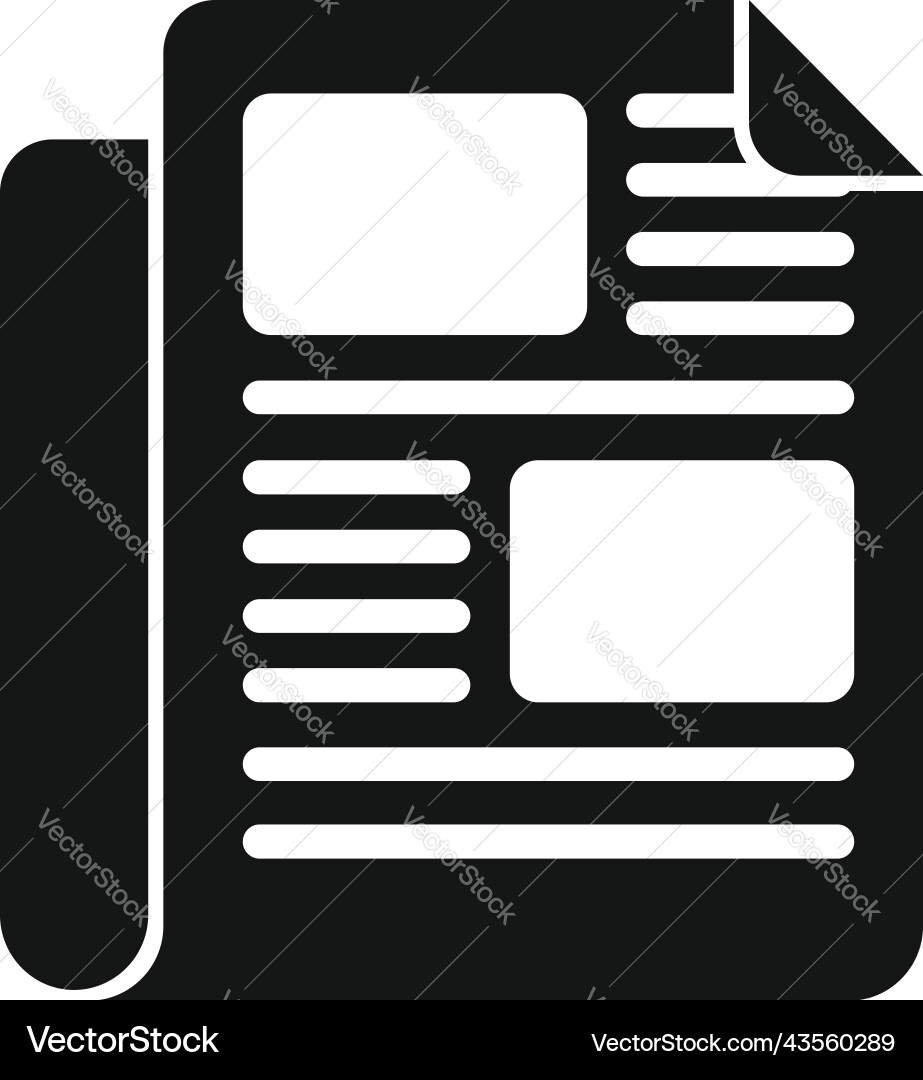 Heading newspaper icon simple news paper Vector Image