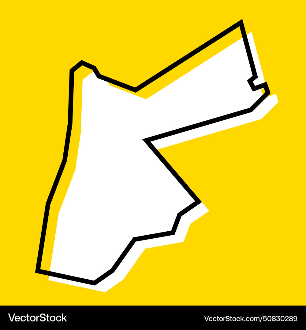 Jordan simplified map Royalty Free Vector Image