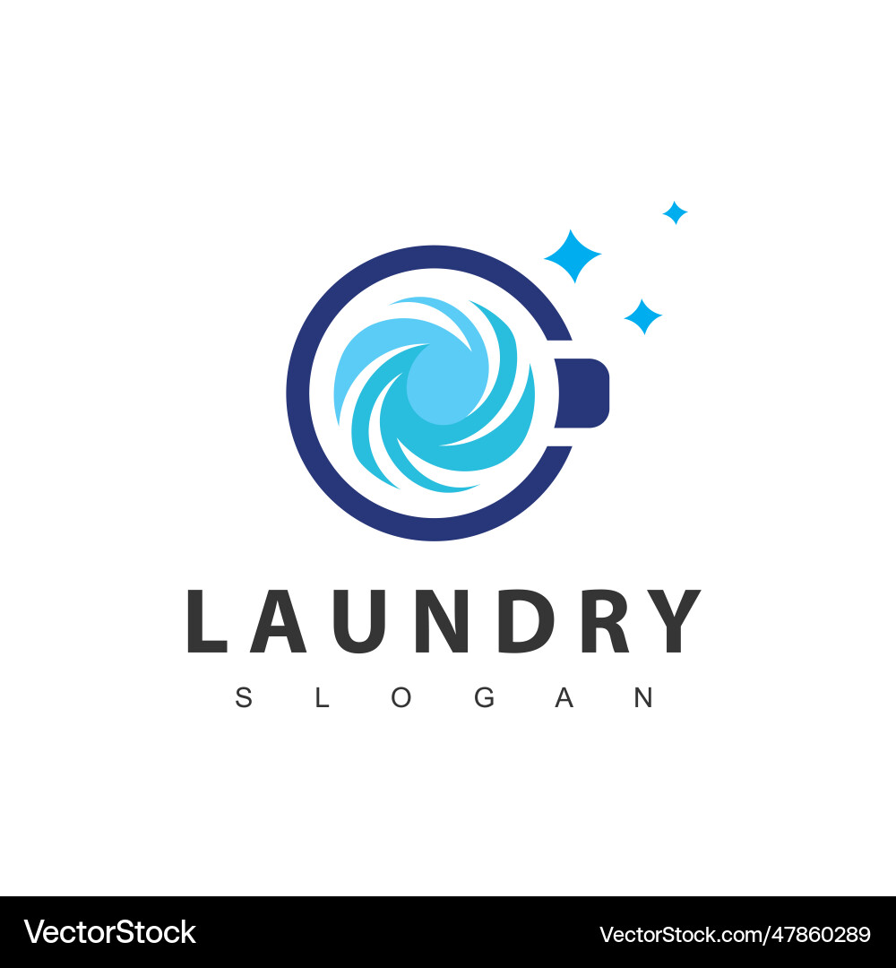 Laundry logo template simple Royalty Free Vector Image