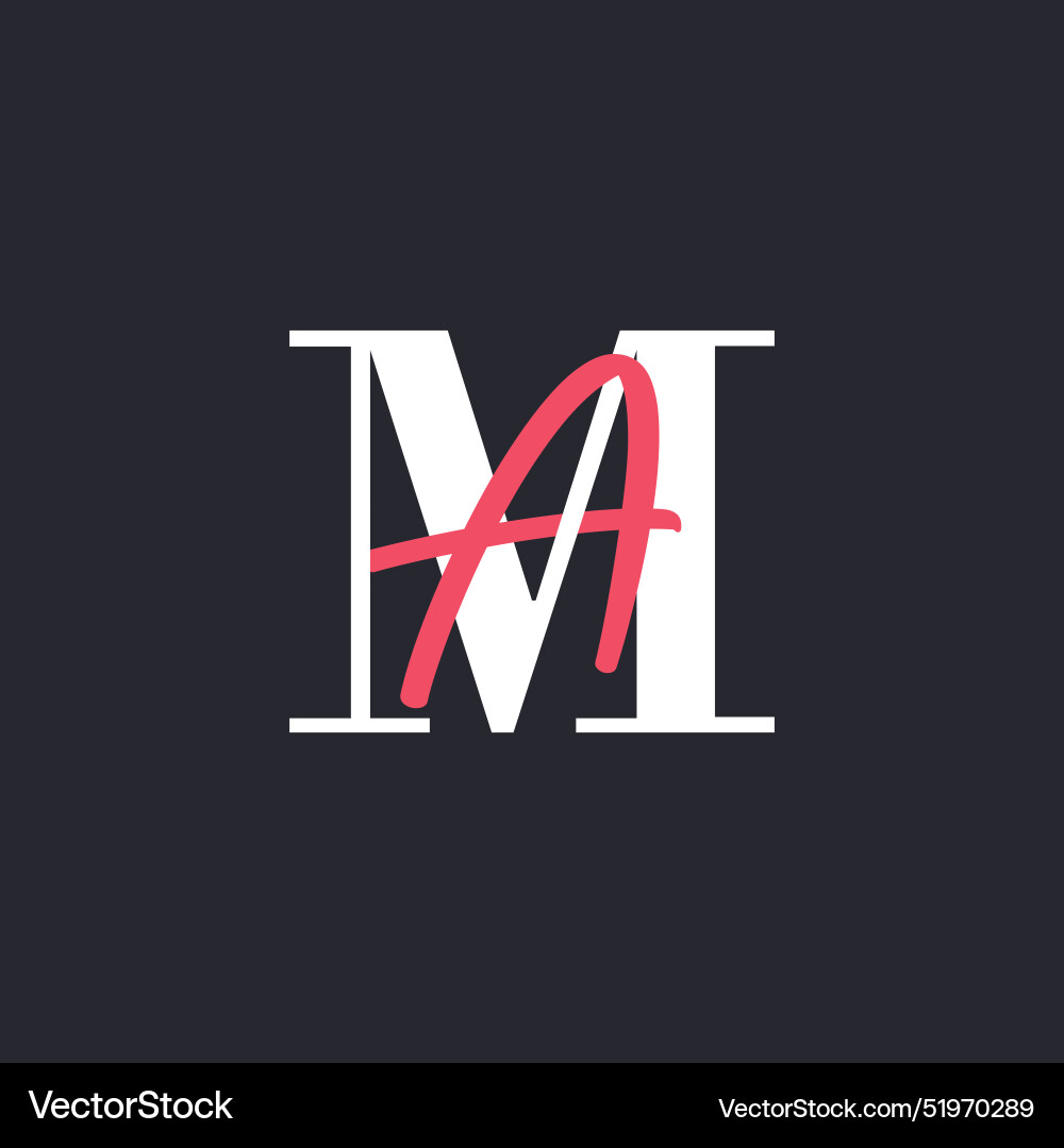 Letter ma logo perfectly blended initials ma Vector Image