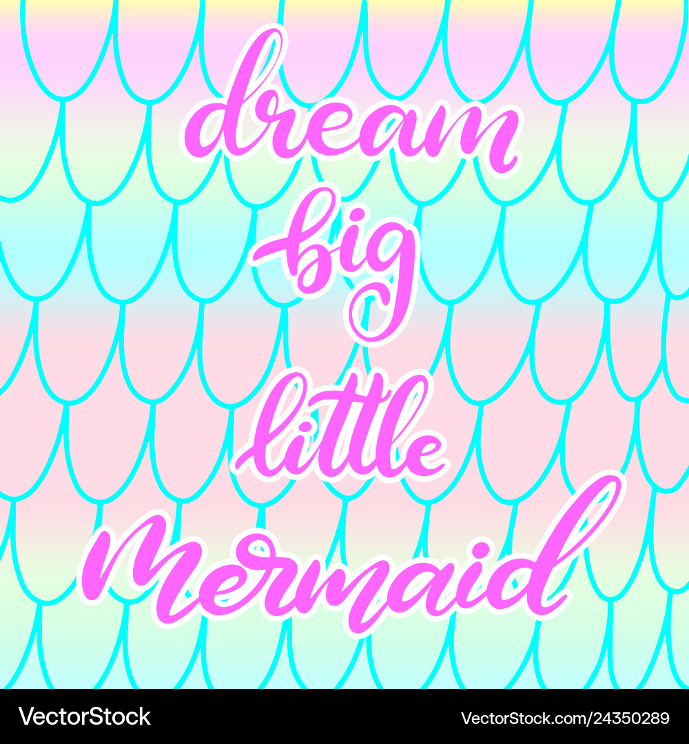 Lettering with mermaid Royalty Free Vector Image