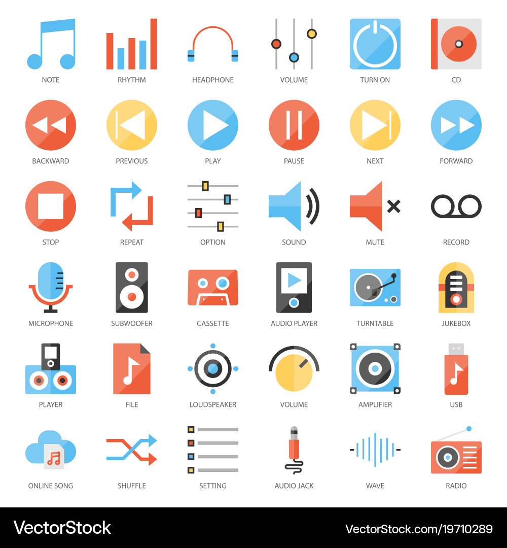Music user interface Royalty Free Vector Image