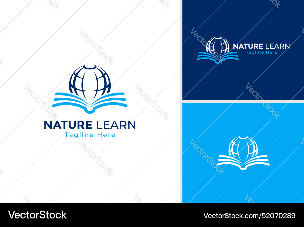 Open book logo library logo design education Vector Image