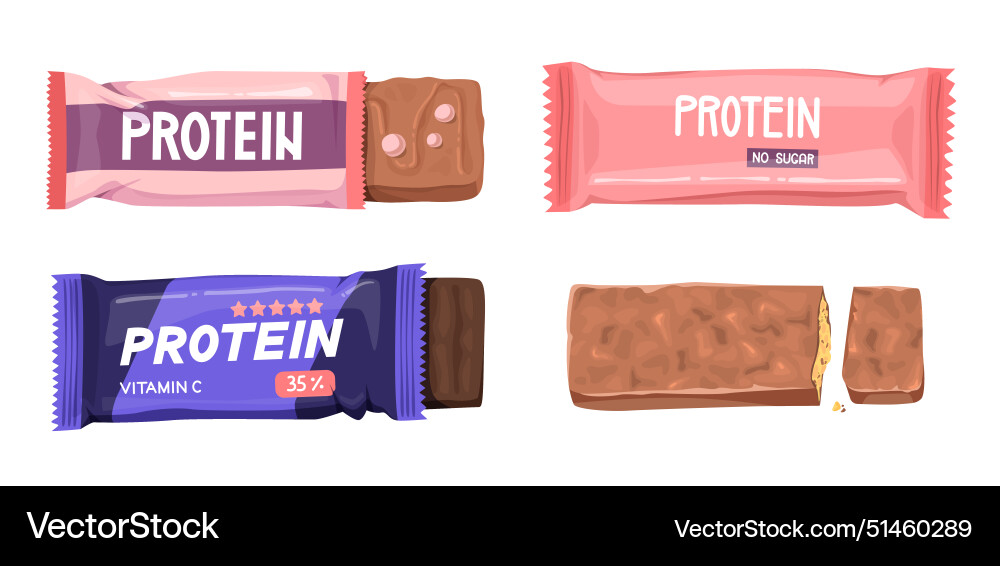 Set of protein bars Royalty Free Vector Image - VectorStock