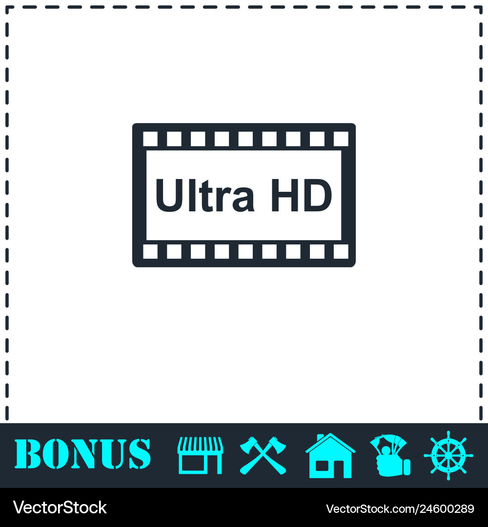 Tv ultra hd icon flat Royalty Free Vector Image