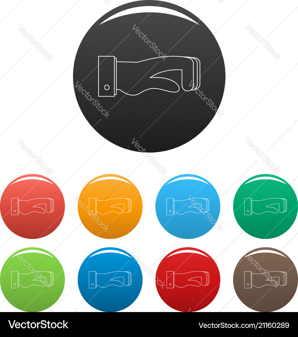Twisted finger icons set color Royalty Free Vector Image