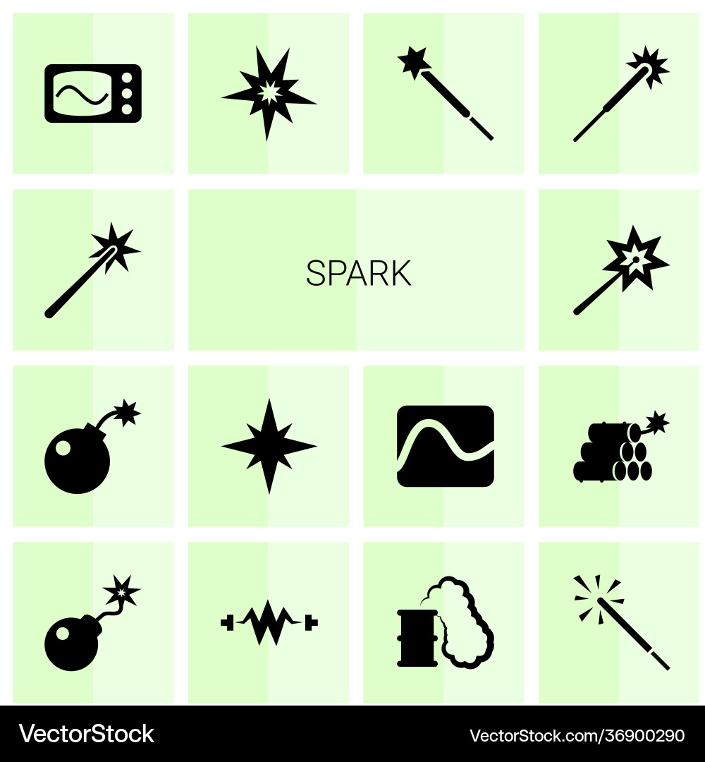 14 spark icons Royalty Free Vector Image - VectorStock