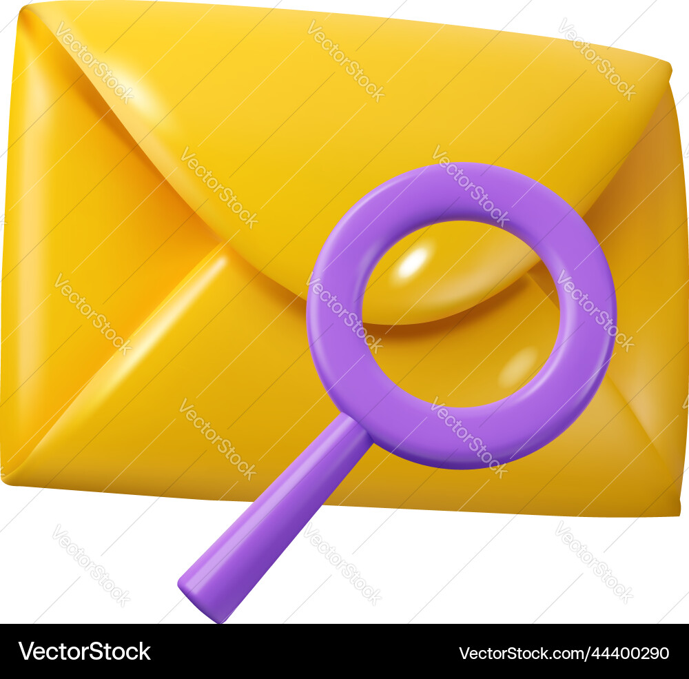 3d search mail icon Royalty Free Vector Image - VectorStock
