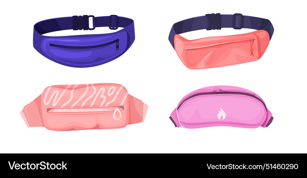 Belt bags set Royalty Free Vector Image - VectorStock