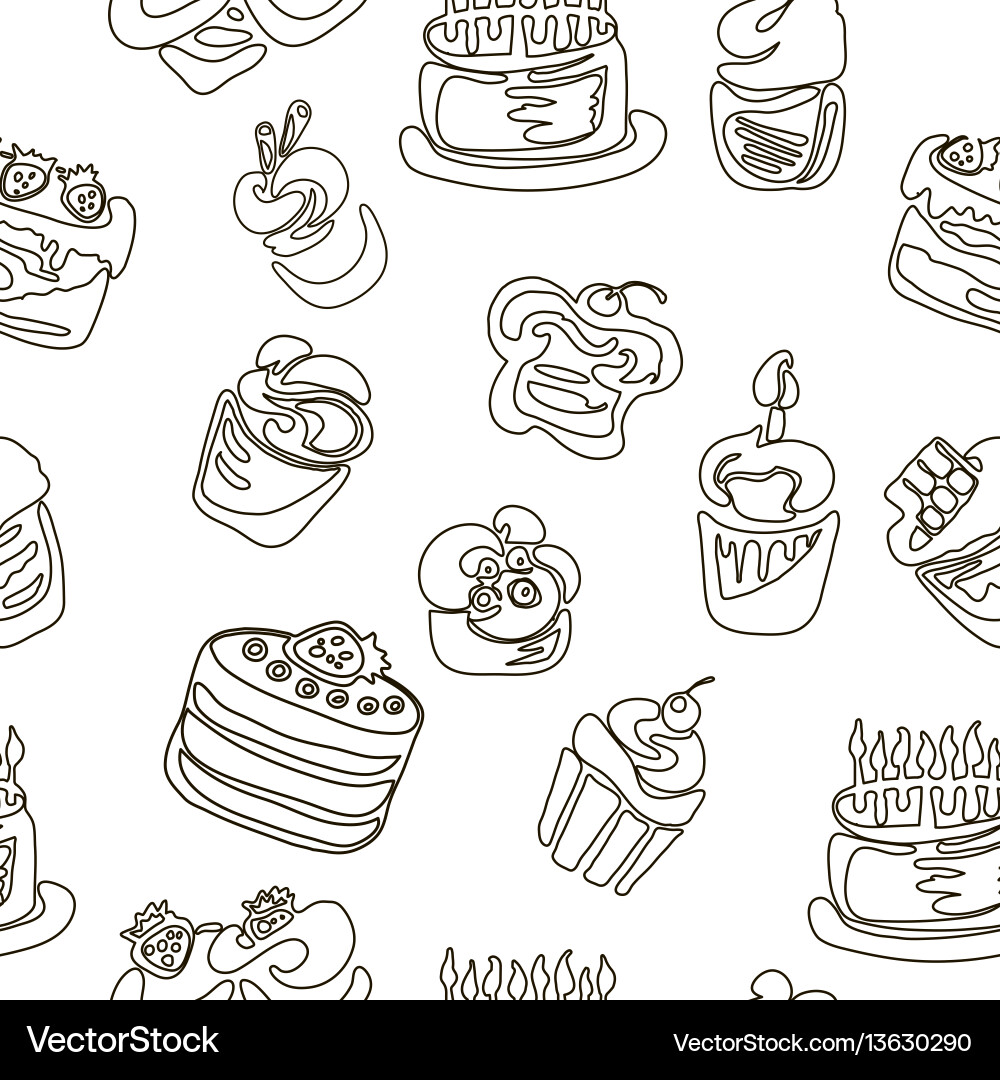 Cake pattern Royalty Free Vector Image - VectorStock