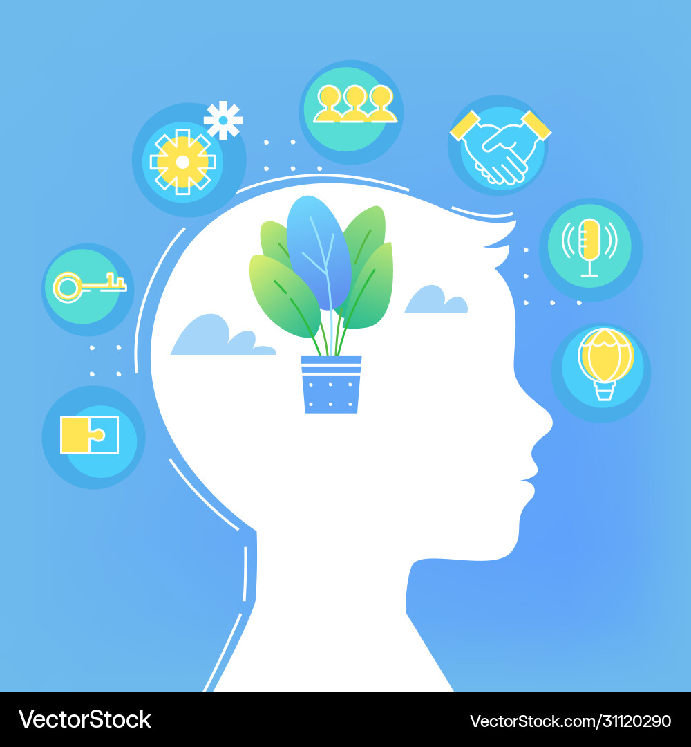 Children brain development soft skills and growth Vector Image