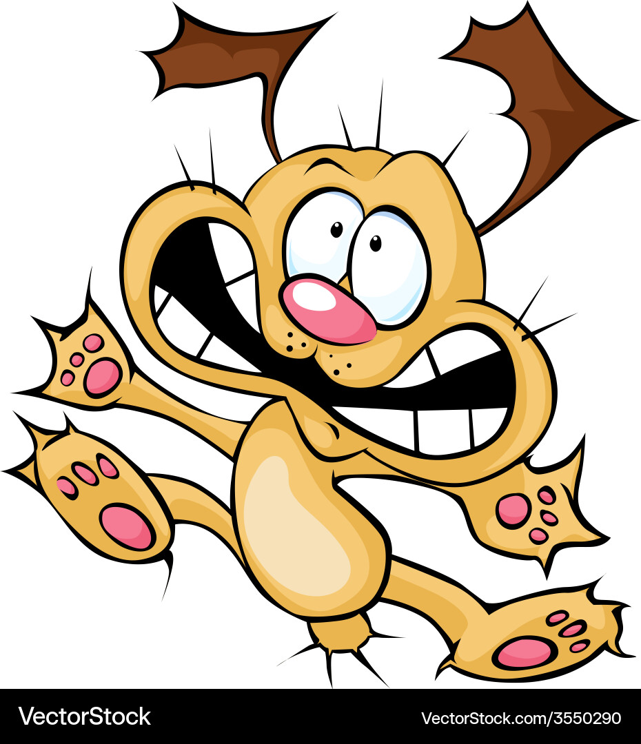 Crazy dog cartoon - isolated on white backgr Vector Image