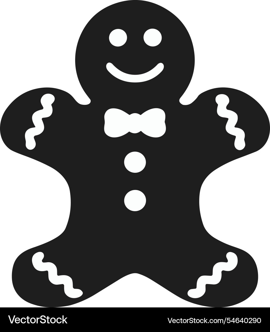 Gingerbread man icon - festive christmas cookie Vector Image