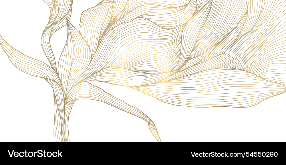 Gold leaf pattern luxury flower pattern Royalty Free Vector