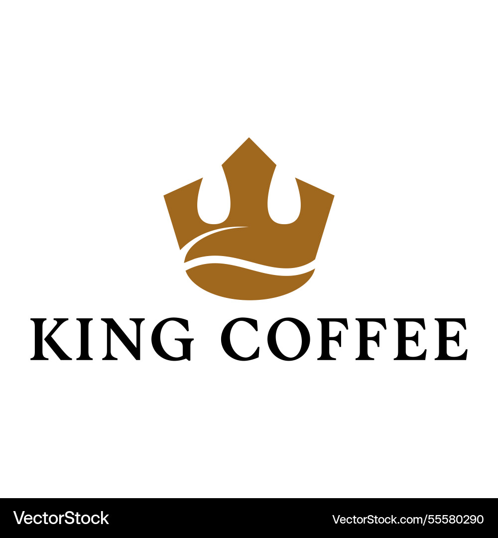 King coffee flat minimalist logo design Royalty Free Vector