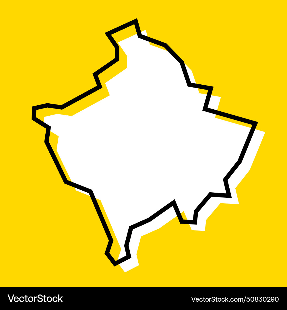 Kosovo Simplified Map Royalty Free Vector Image